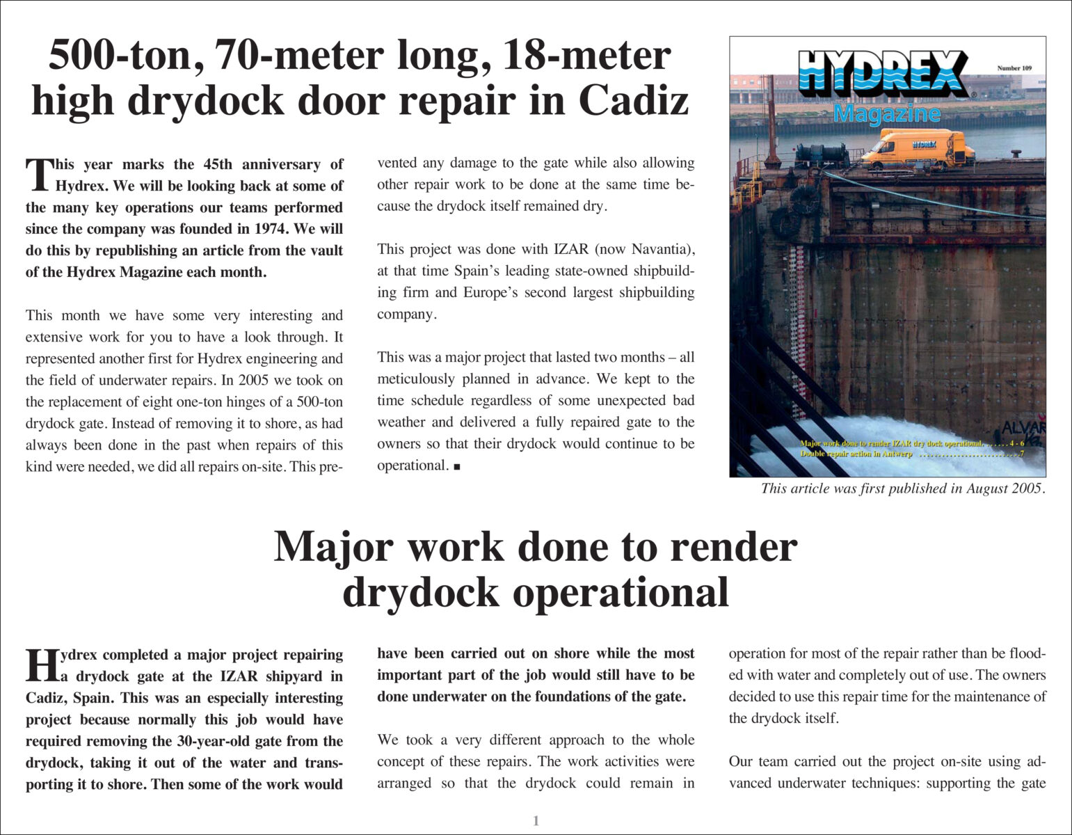 Looking back on Hydrex' history, part 4 - Hydrex